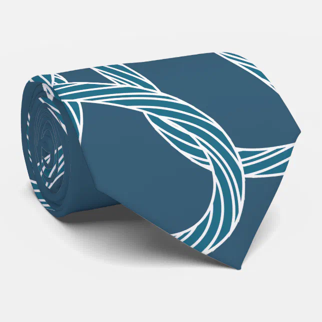 Nautical Rope Pattern Monogram Navy Blue Neck Tie | Zazzle