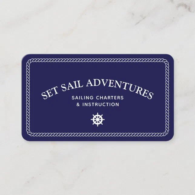 Nautical Rope Sailing Ship Helm Business Card | Zazzle