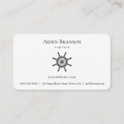 Nautical Rustic Ship Wheel Boat Captain Boating Business Card | Zazzle