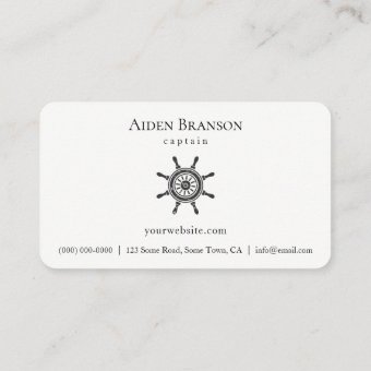 Nautical Rustic Ship Wheel Boat Captain Boating Business Card | Zazzle