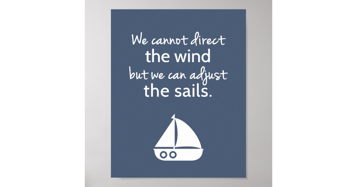 Nautical Sail boat Positive Quote Wall Decor | Zazzle