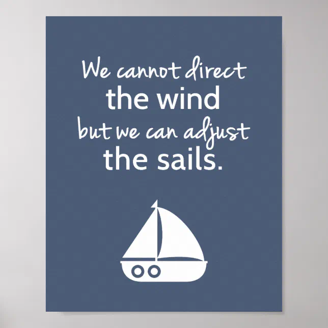 Nautical Sail boat Positive Quote Wall Decor | Zazzle