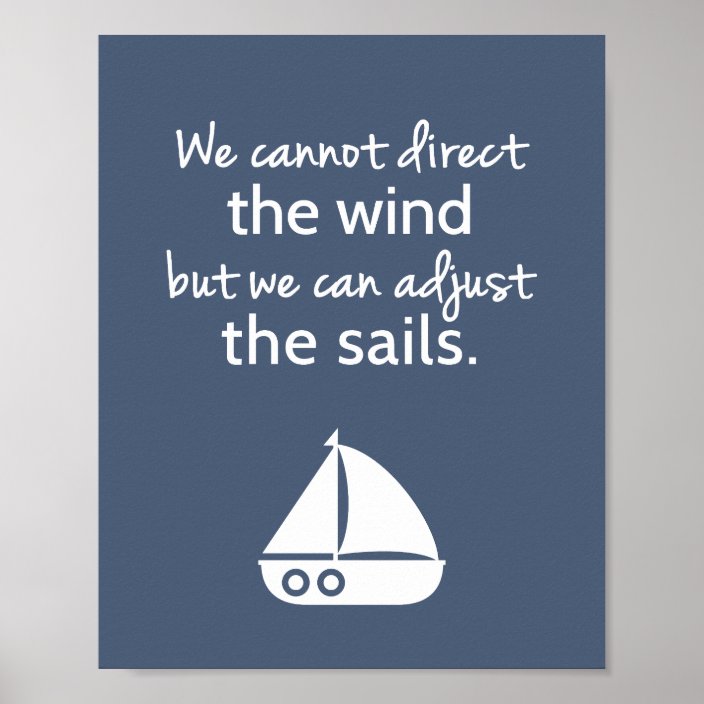 Nautical Sail boat Positive Quote Wall Decor | Zazzle.com
