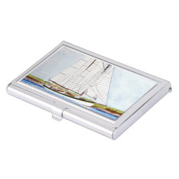 Nautical Sail Boat Sea Ocean Business Card Hold Business Card Case | Zazzle