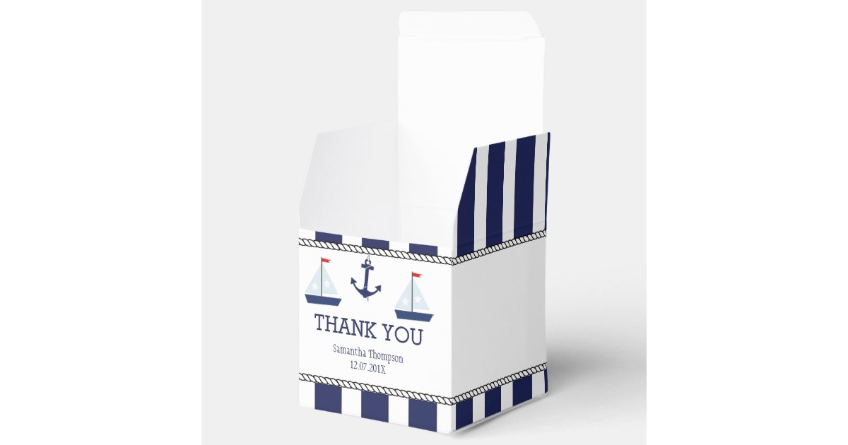 Nautical Sail Boats Baby Shower Favor Box | Zazzle