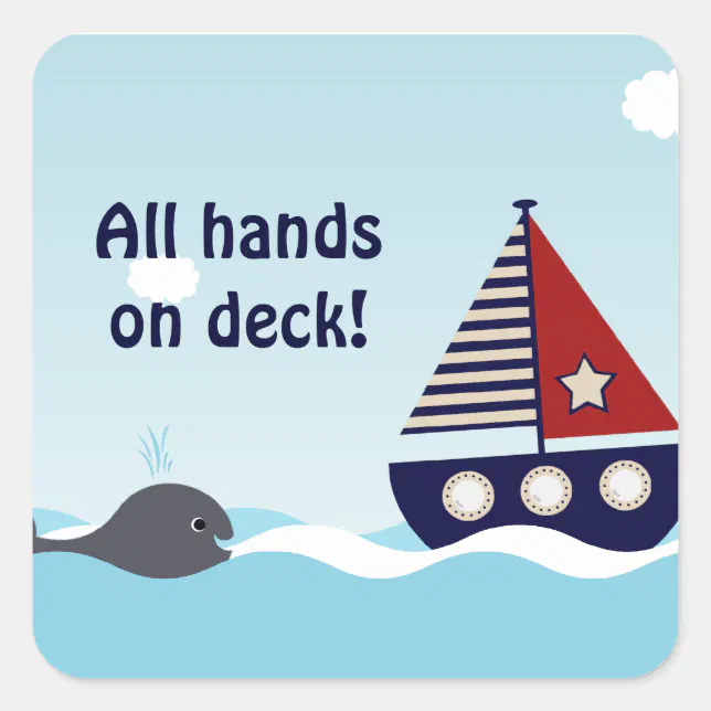 Nautical Sailboat Baby Boy Baby Shower Sticker | Zazzle