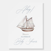 Nautical Sailboat Baby Shower Ahoy Welcome Sign | Zazzle