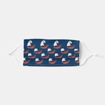 Nautical Sailboat Chic Seaside Adult Cloth Face Mask | Zazzle