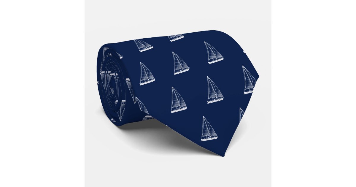 Nautical Sailboat Navy Neck Tie | Zazzle