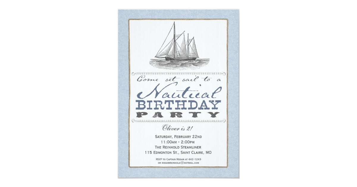 Nautical Sailboat Party Invitation | Zazzle.com