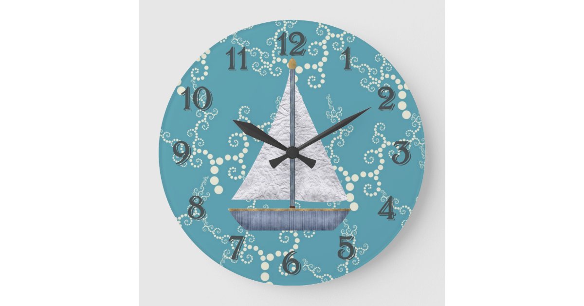 Nautical Sailboat Wall Clock | Zazzle