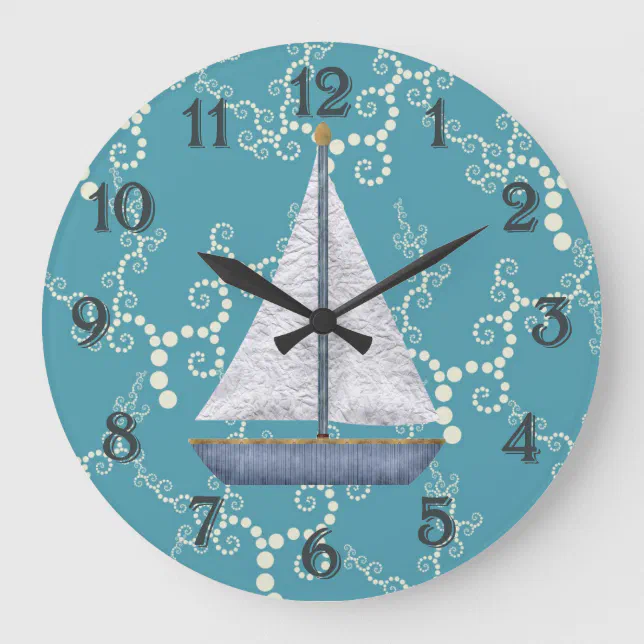 Nautical Sailboat Wall Clock | Zazzle
