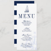 Nautical Sailboat Wedding Menu | Zazzle