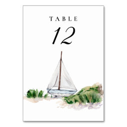 Nautical Sailboat Wedding Table Number | Zazzle
