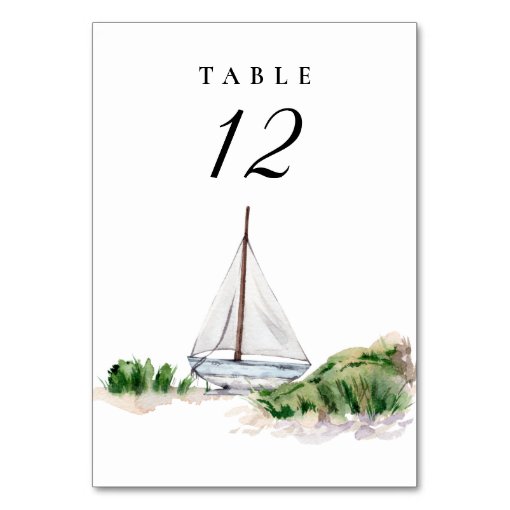Nautical Sailboat Wedding Table Number | Zazzle
