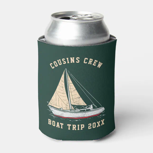 Nautical Sailing Matching Family Boat Trip Cousins Can Cooler | Zazzle