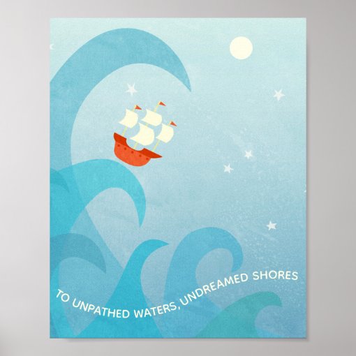 Nautical Sailing Shakespeare Quote Poster | Zazzle