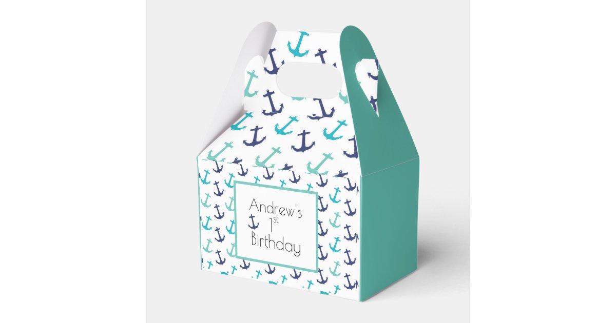 Nautical Sailor Anchors Favor Boxes | Zazzle