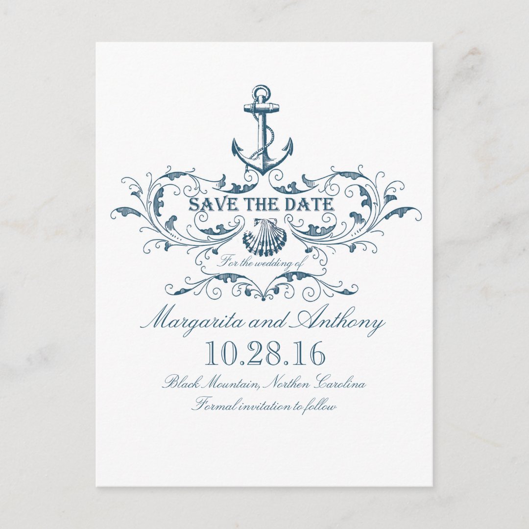 nautical save the date postcards | Zazzle