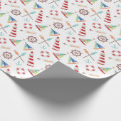 nautical sea lighthouse wrapping paper | Zazzle
