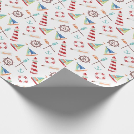 nautical sea lighthouse wrapping paper | Zazzle