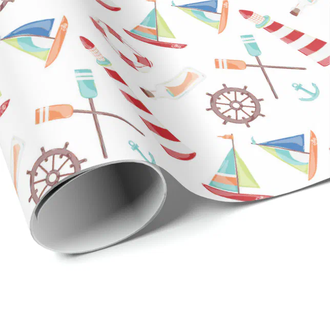 nautical sea lighthouse wrapping paper | Zazzle