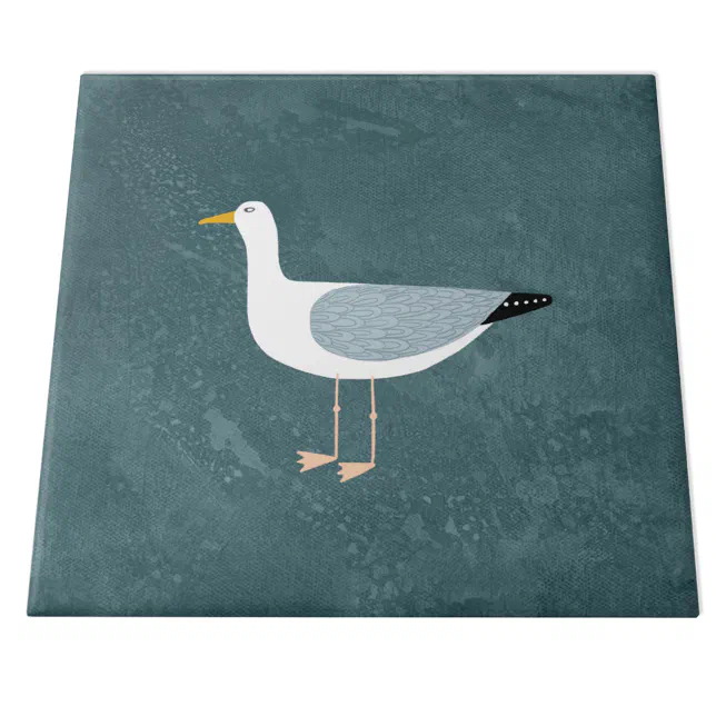 Nautical Seagull Bird Green Ceramic Tile | Zazzle