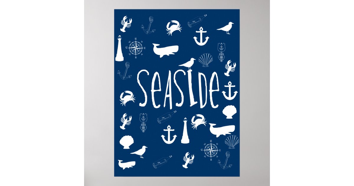 Nautical Seaside Poster | Zazzle