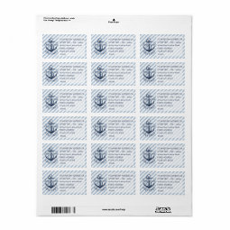 Nautical "SEASon's Greetings" Navy/White Stripes Label | Zazzle