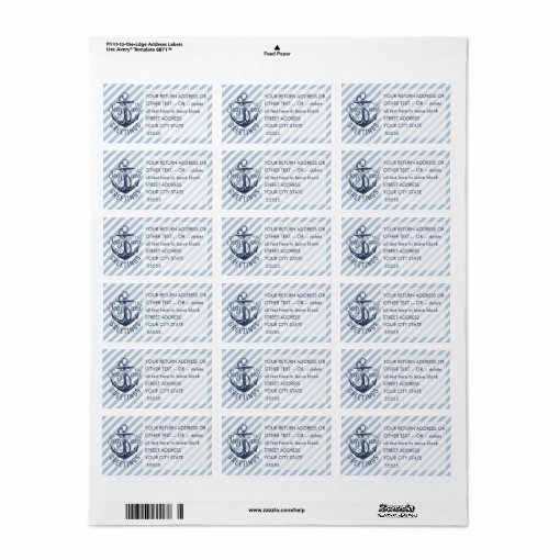 Nautical "SEASon's Greetings" Navy/White Stripes Label | Zazzle