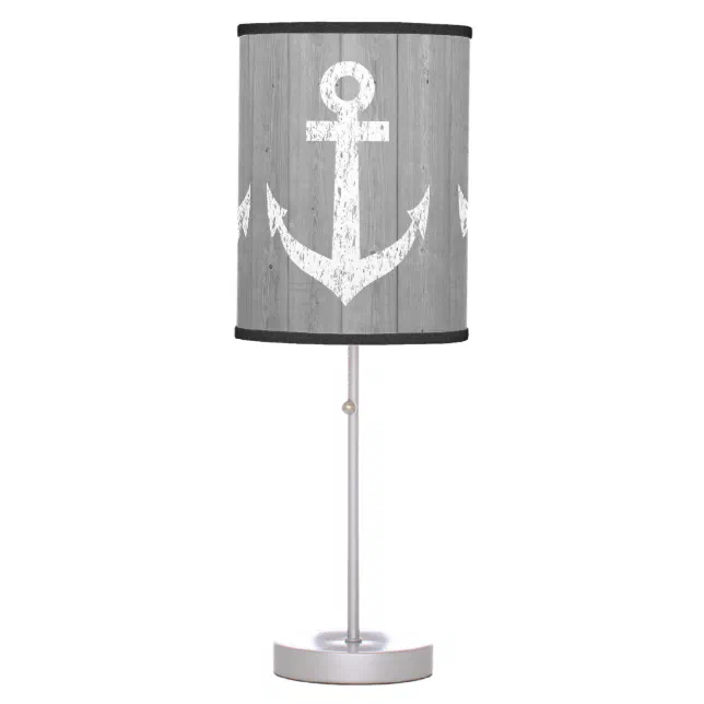 Nautical ship anchor print table lamp design | Zazzle