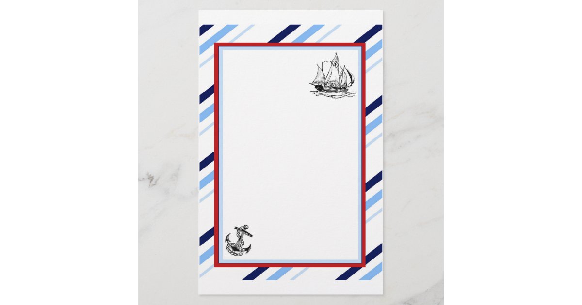 Nautical Ship & Anchor Stationery | Zazzle