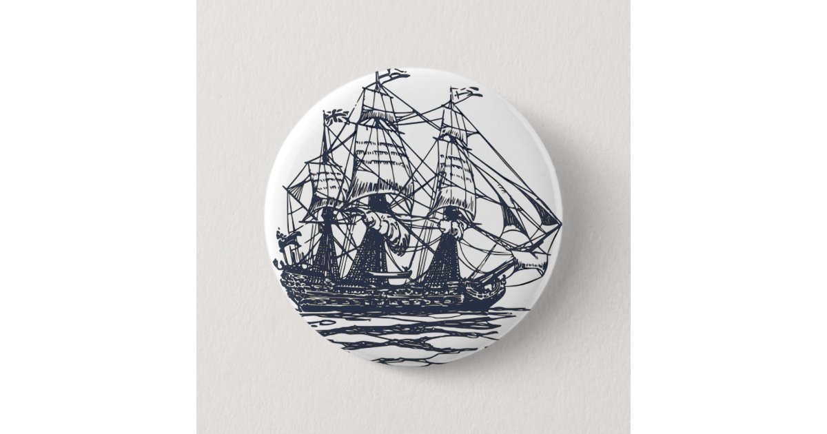 Nautical Ship Button | Zazzle