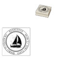 Nautical Ship Family Name Round Return Address Rubber Stamp | Zazzle