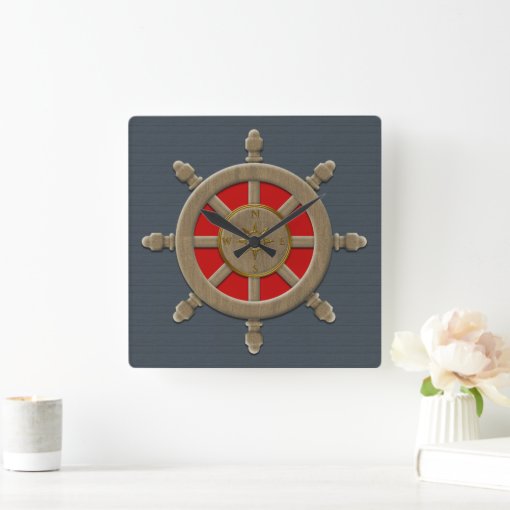 Nautical Ship Wheel Wall Clock | Zazzle