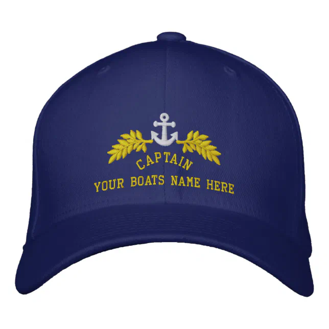 Nautical ships captain boat anchor embroidered baseball cap | Zazzle