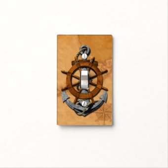 Nautical Ships Wheel And Anchor Light Switch Cover | Zazzle