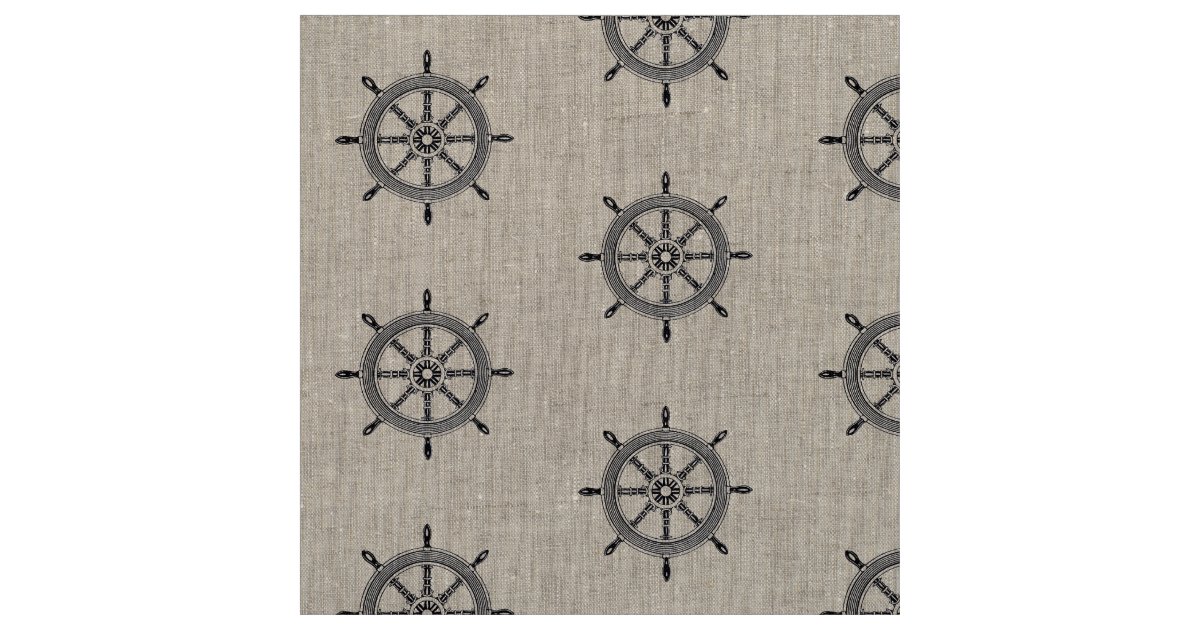 Nautical Ships Wheel | Vintage Fabric | Zazzle