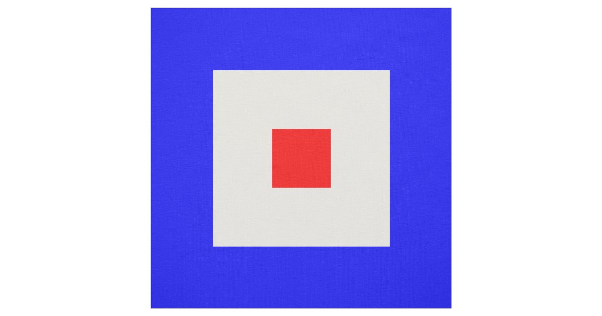 Nautical Sign Code Flags Letter W "Whiskey" Fabric | Zazzle