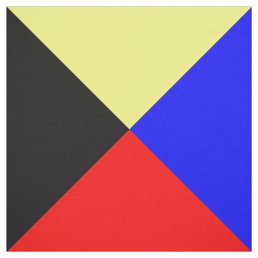 Nautical Sign Code Flags Letter Z "Zulu" Fabric | Zazzle