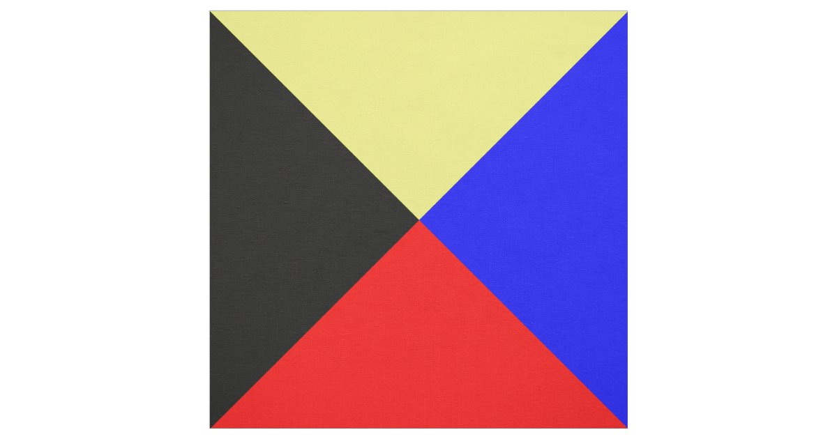 Nautical Sign Code Flags Letter Z "Zulu" Fabric | Zazzle