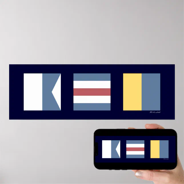 Nautical Signal Flags ACK Nantucket Poster | Zazzle