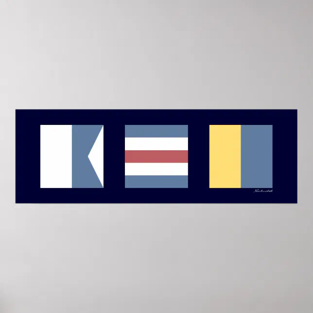 Nautical Signal Flags ACK Nantucket Poster | Zazzle