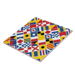 Nautical Signal Flags Pattern Tile | Zazzle