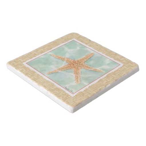 Nautical Starfish in Water Trivet | Zazzle