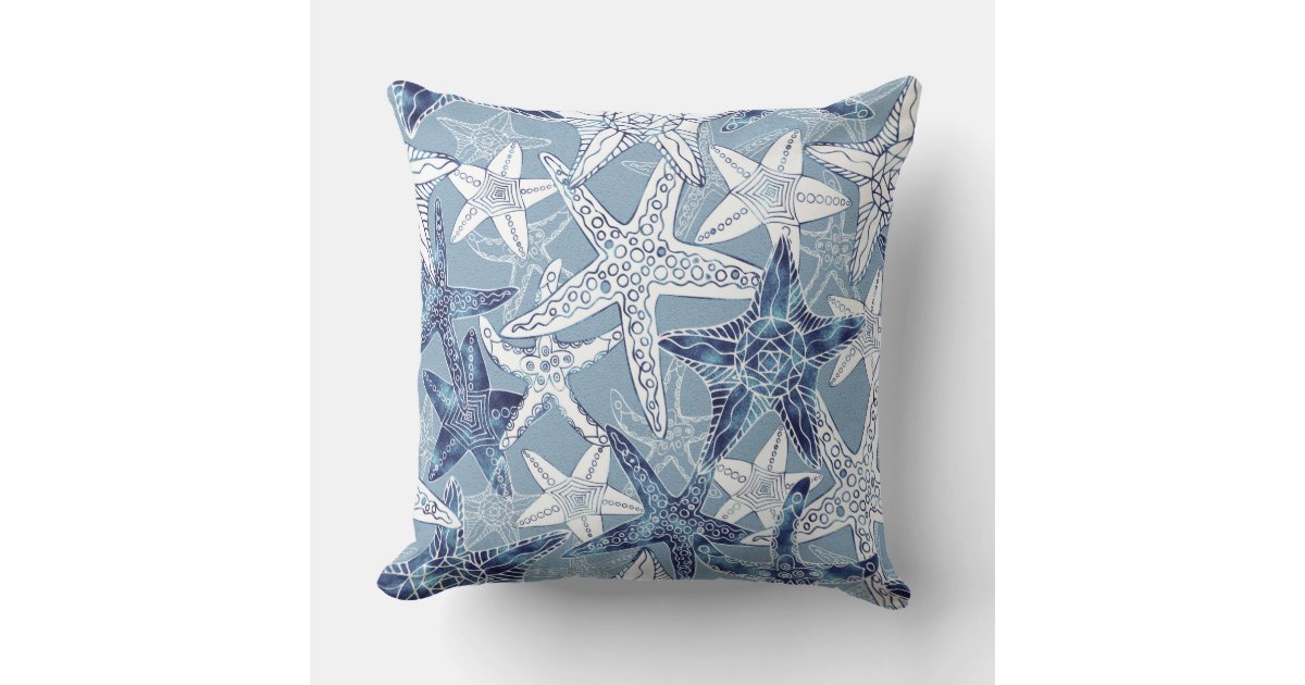 Nautical Starfish Outdoor Pillow | Zazzle