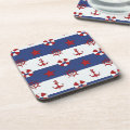 Nautical Stars And Stripes Pattern Beverage Coaster | Zazzle