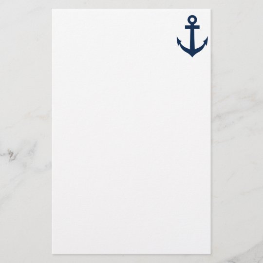 Nautical stationery paper for writing | anchor | Zazzle.com