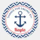 Nautical Sticker (Personalized) - Navy Blue & Red | Zazzle