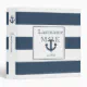 Nautical Stripe and Anchor Navy Blue 3 Ring Binder | Zazzle